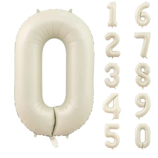 Best Balloons Online | 40" Cream Number Balloons | Unpopped™